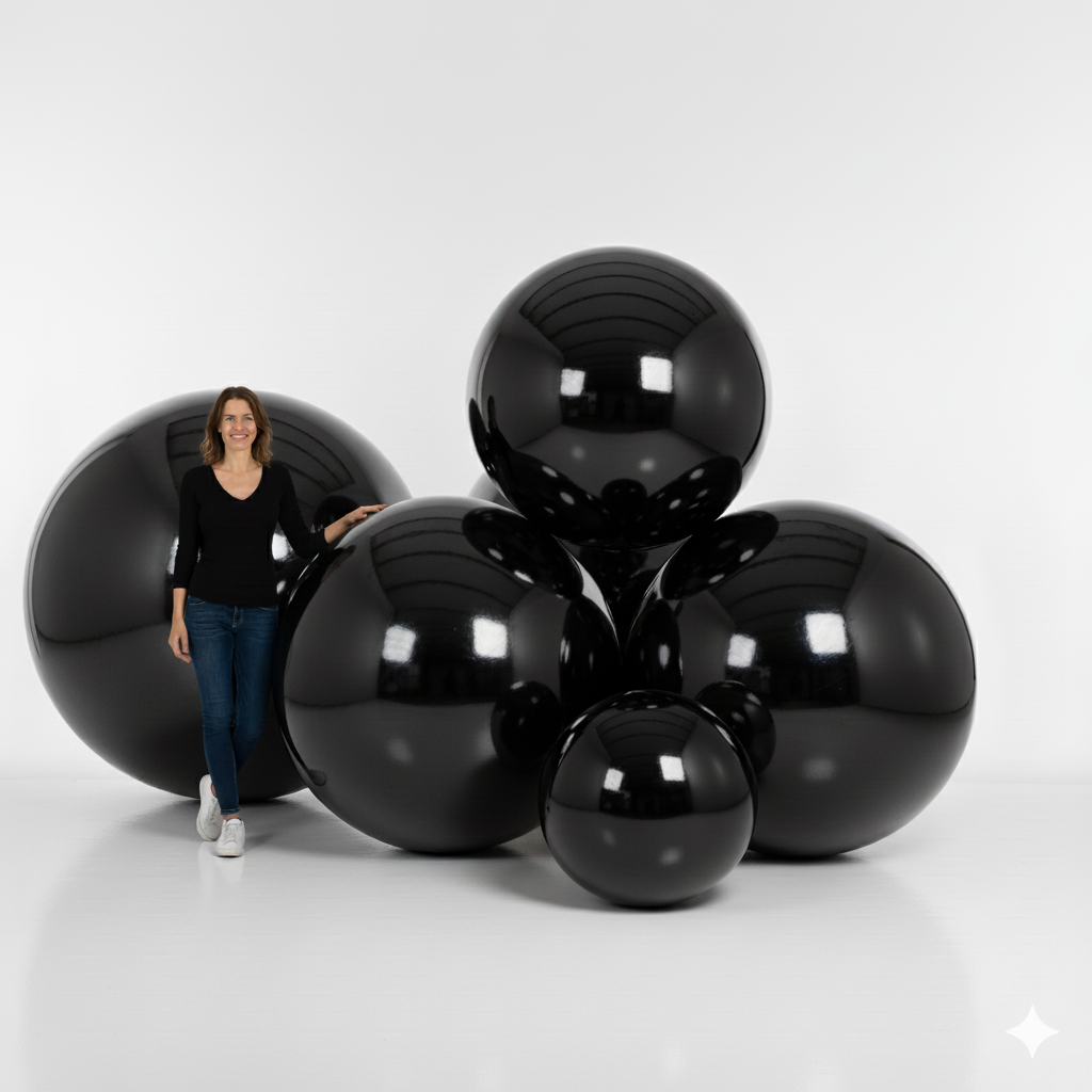 Partybreeze Black Inflatable Big Shiny Ball Mirror Balls For Party Decor
