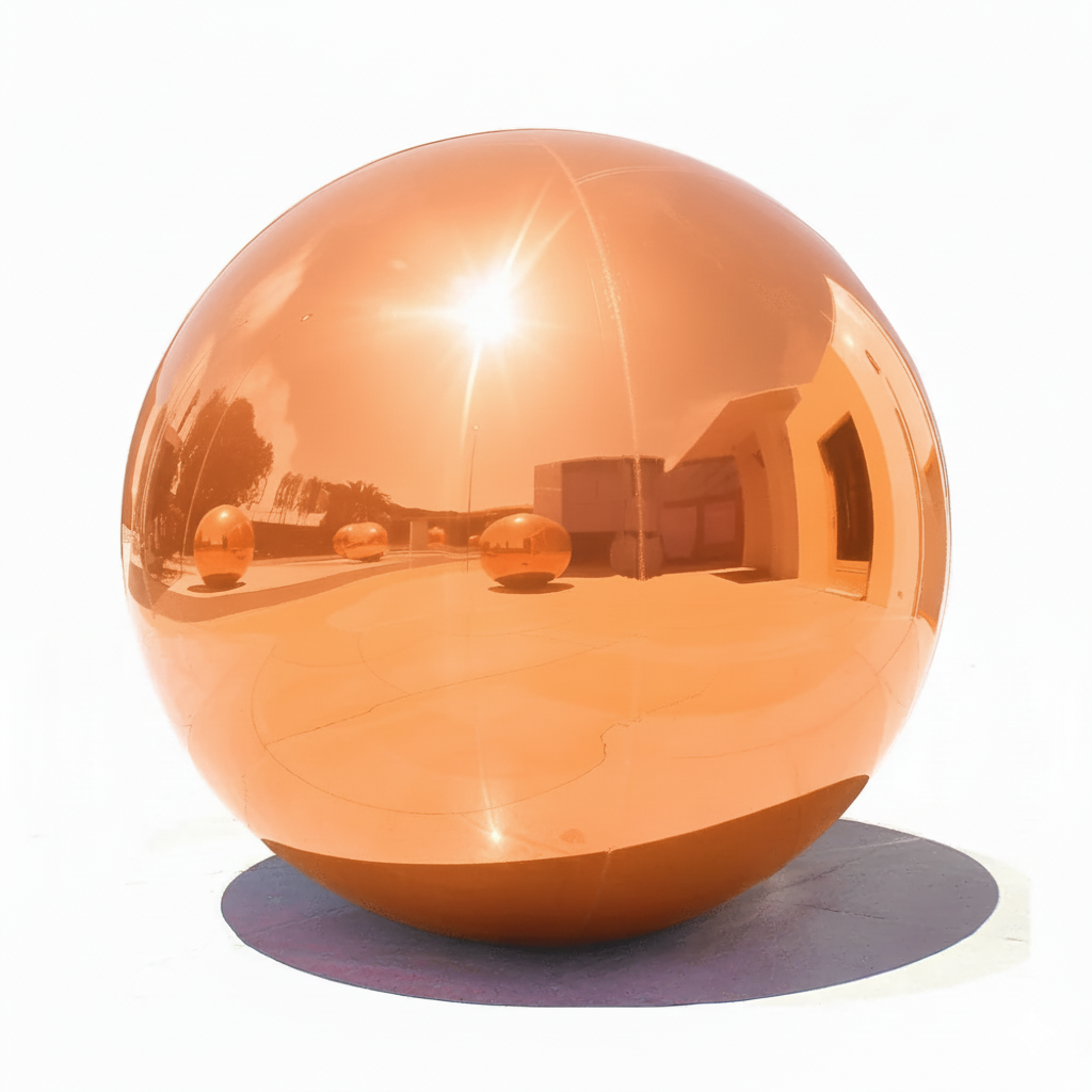 Partybreeze big shiny ball inflatable mirror balls for party decor orange